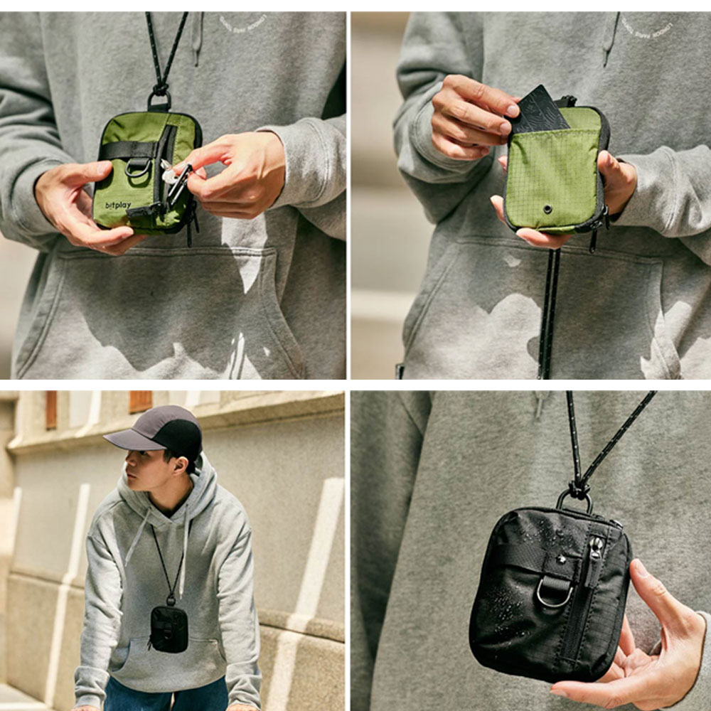 Bitplay Essential Pouch 機能小包 V2(含頸掛繩)- 軍綠色+ Multi-Use Strap 多工機能背帶(含掛繩通用墊片 - PChome 24h購物