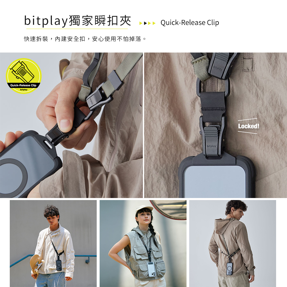 Bitplay Essential Pouch 機能小包 V2(含頸掛繩)- 軍綠色+ Multi-Use Strap 多工機能背帶(含掛繩通用墊片 - PChome 24h購物